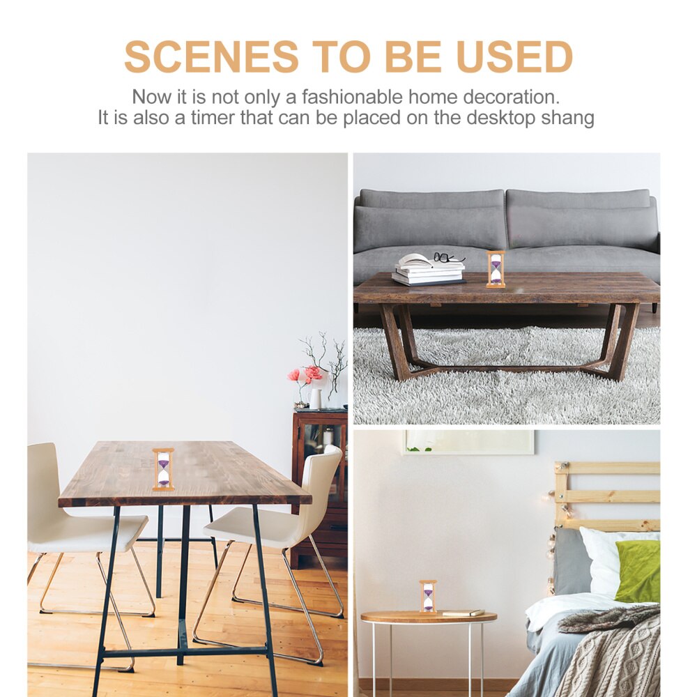 Transparent Glass Hourglass Timer Minutes Wooden F... – Grandado