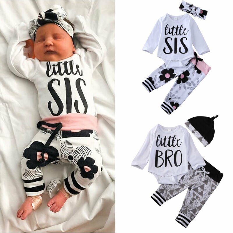 0-18M Pasgeboren Baby Kleding Set Little Broer Zus... – Grandado