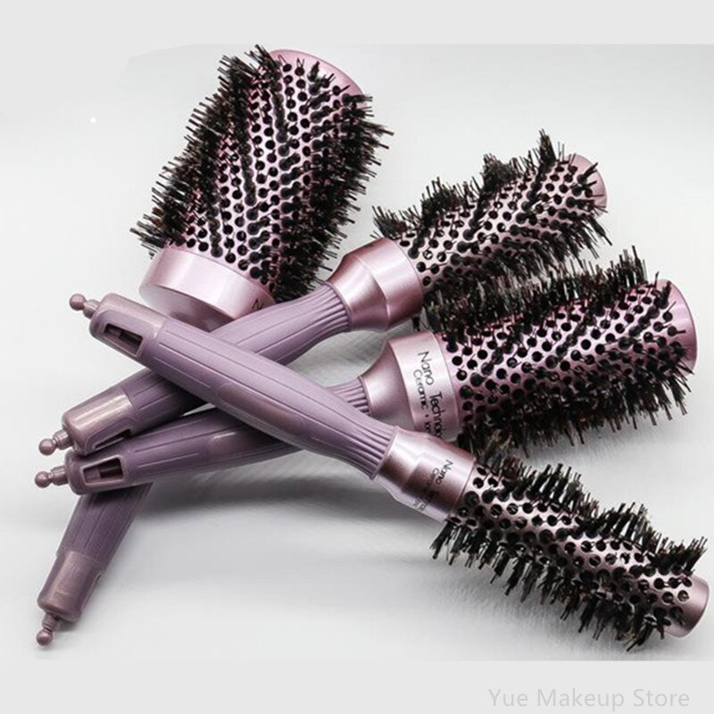 4 Sizes Round Hair Comb Ceramic Brush Boar Bristle... – Grandado
