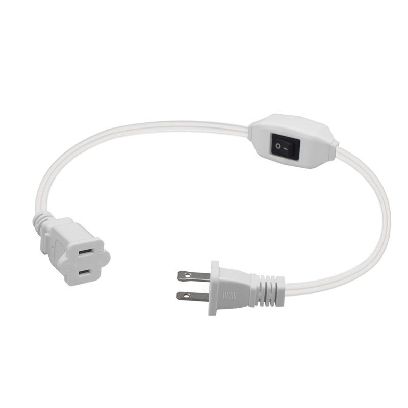 On Off Switch Short Extension Cord 2 Pin Black Whi... – Grandado