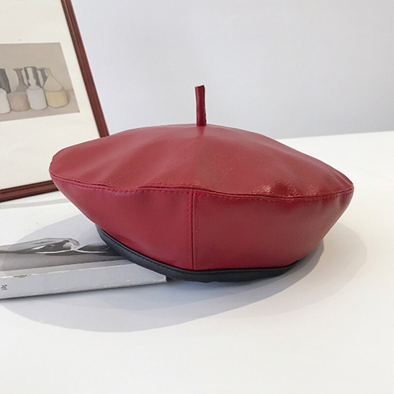 Hepburn Wind Vrouwen Hoed Pu Lederen Franse Kunste... – Grandado