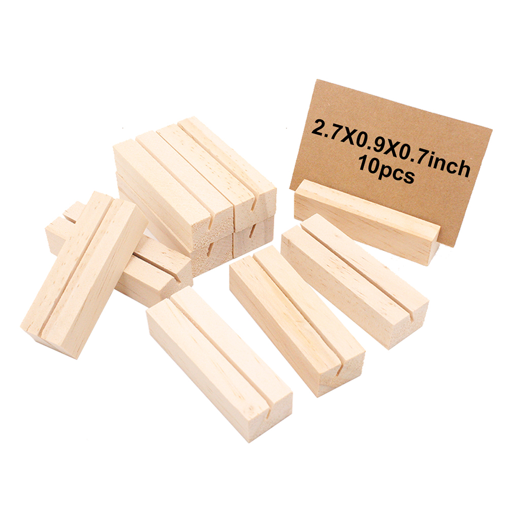 10 Pcs Business Card Holder Wooden Rectangle Shape... – Grandado