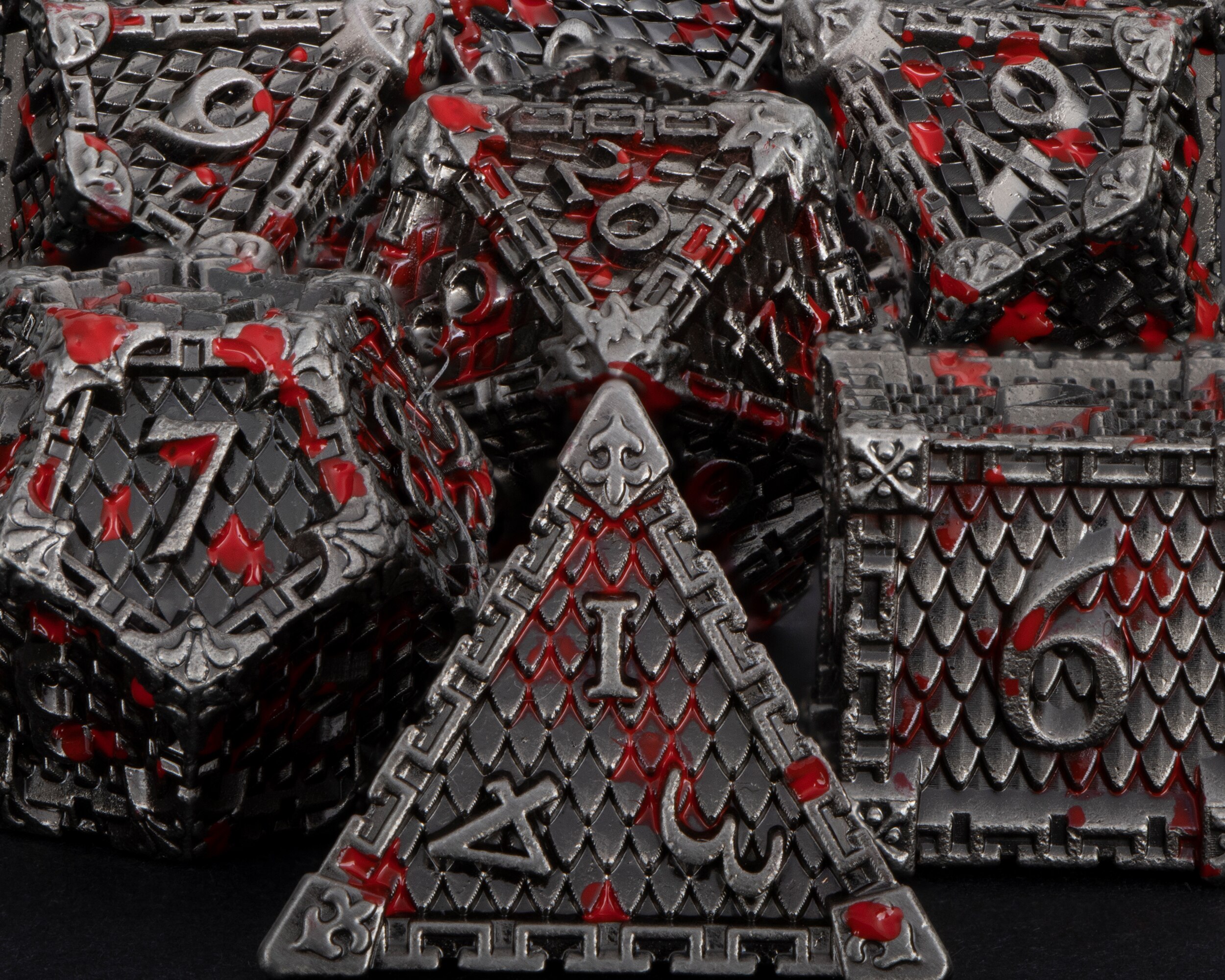 Rainbow Red RPG Polyhedral Metal D and D Dungeon a... – Vicedeal