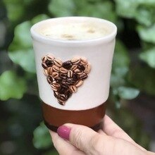 Handmade Coarse Pottery Ceramic Coffee Core Themed... – Grandado