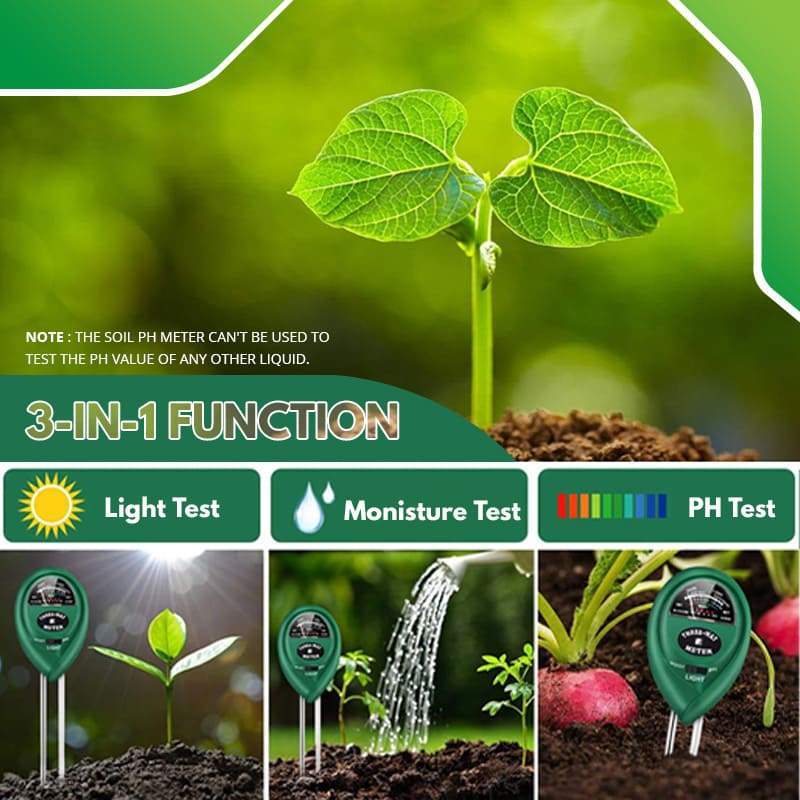 3 in 1 Soil Tester Soil pH Tester PH Light Moistur... – Vicedeal