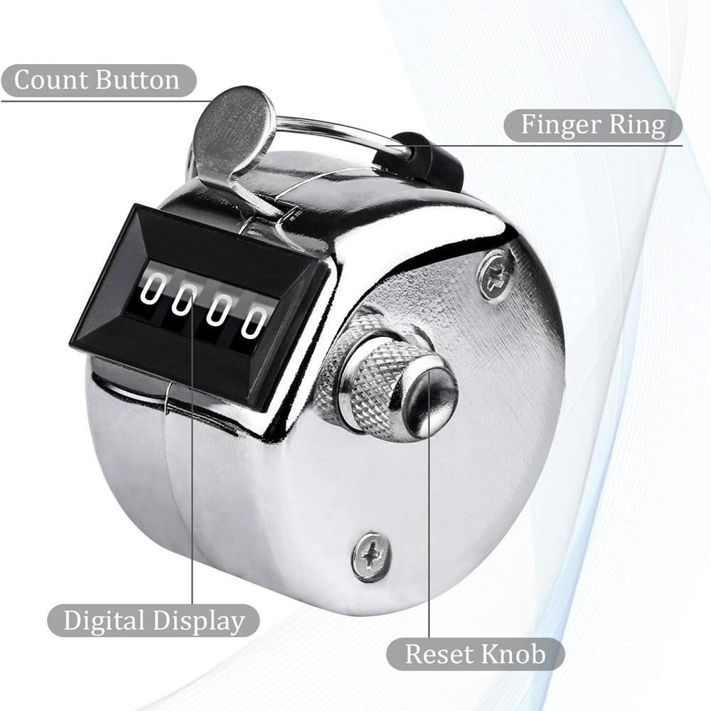 4 Digit Number Hand Held Tally Counter Digital Gol... – Grandado