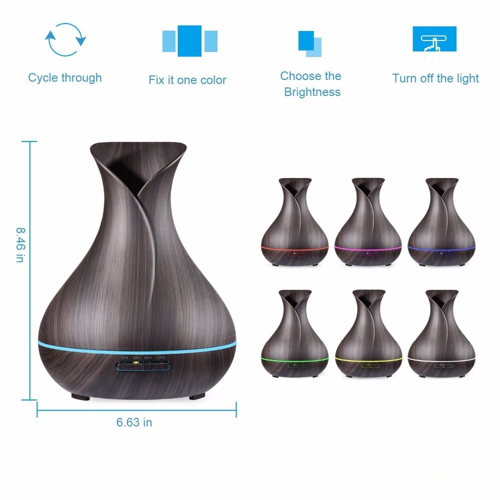 Vase Shape Essential Oil Diffuser 500ML Air Humidi... – Grandado