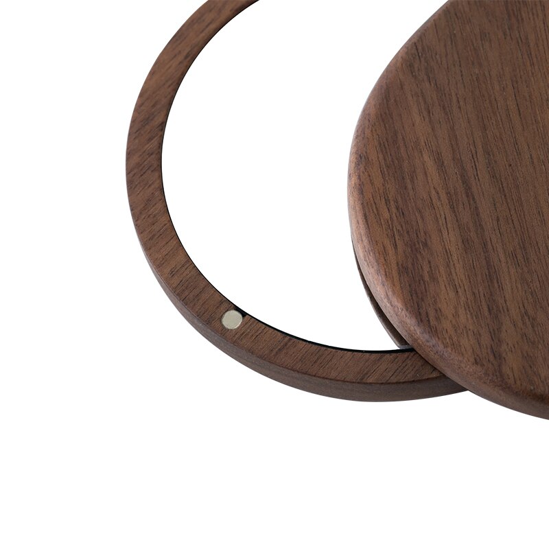walnut wood mirror small mirror hand held mirror b... – Grandado