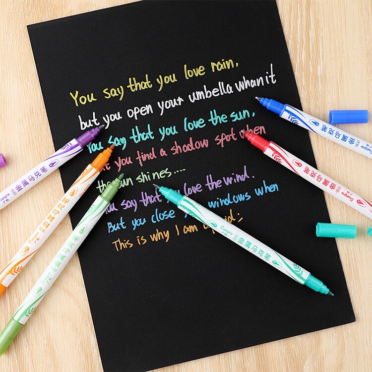 12 colors/set Dual Tips Metallic Marker Pearl Colo... – Grandado