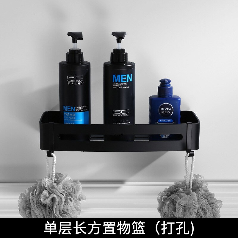 Modern Black Bathroom Space Aluminum Corner Shelf ... – Vicedeal