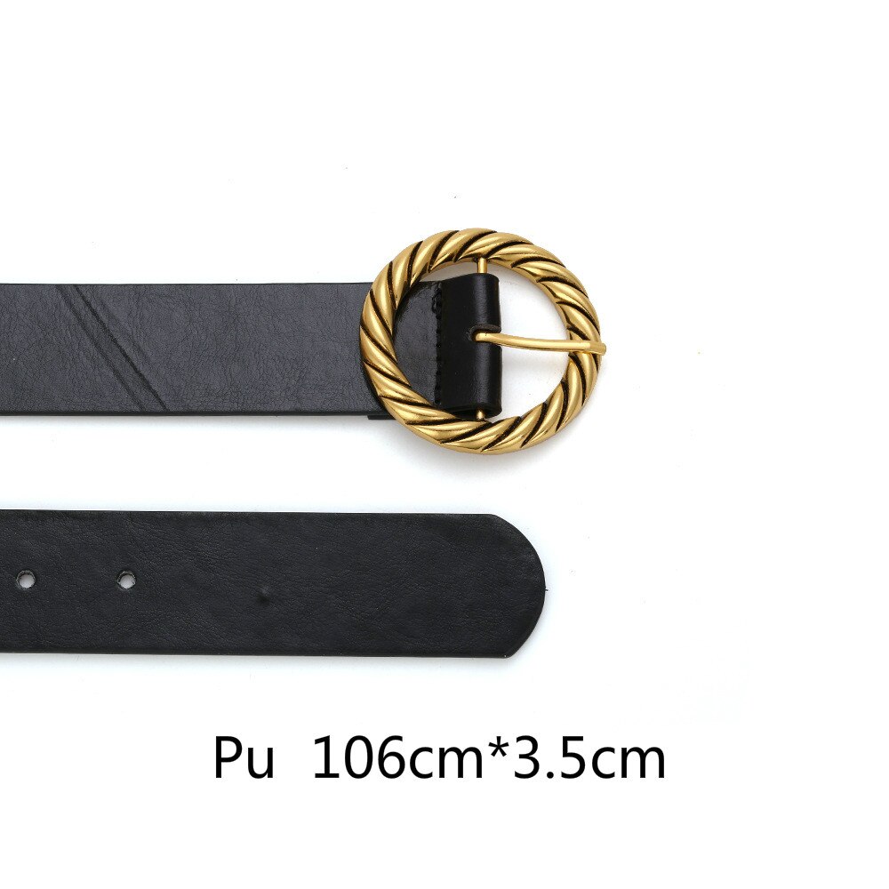 Women Vintage Belt Round Gold Pu Belts for Women P... – Vicedeal