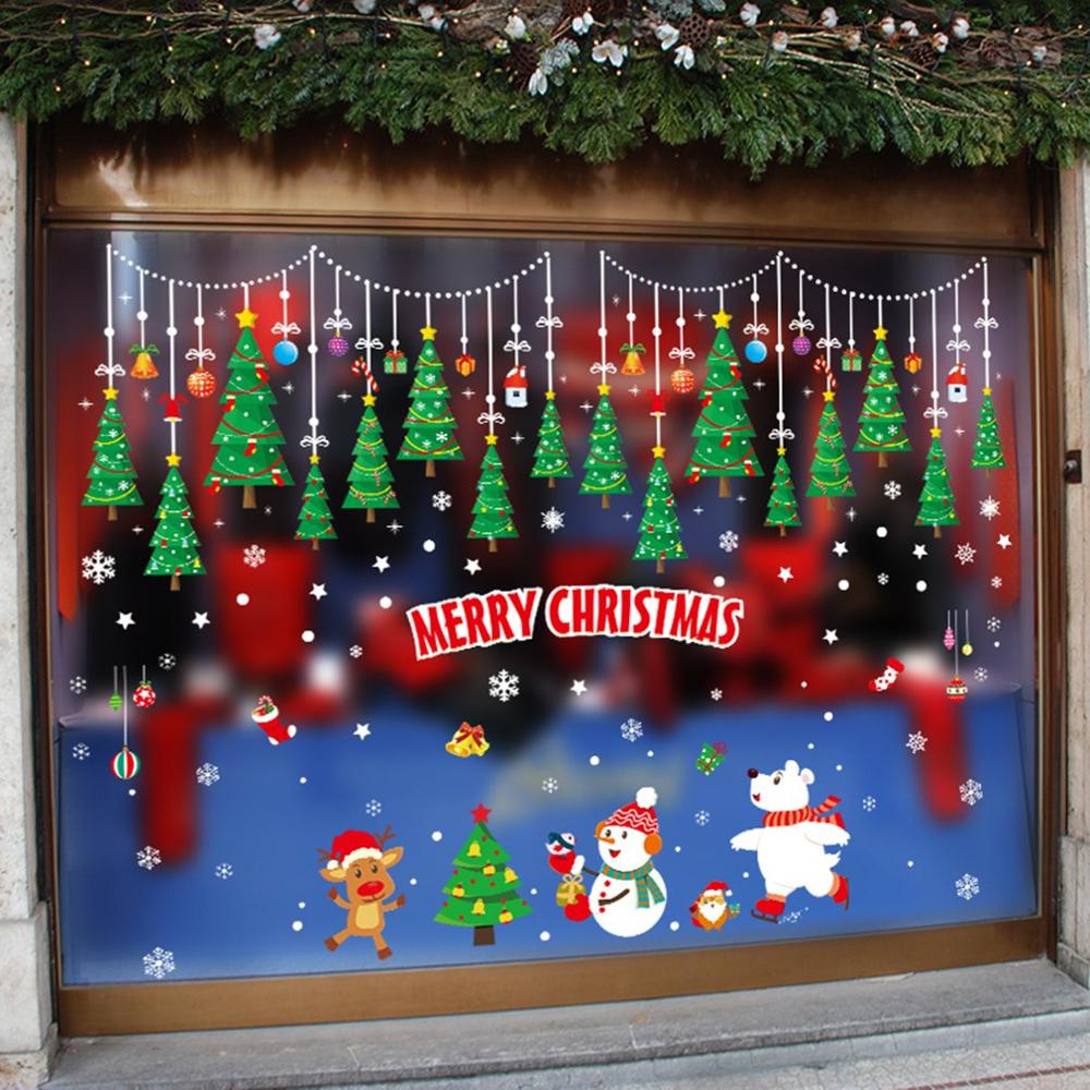 Christmas Door And Window Decoration Stickers Shop... – Vicedeal