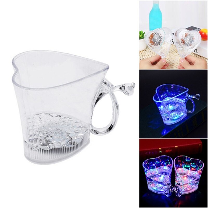 1/2/6PC Flashing Heart Shaped Water Cups Induction... – Grandado