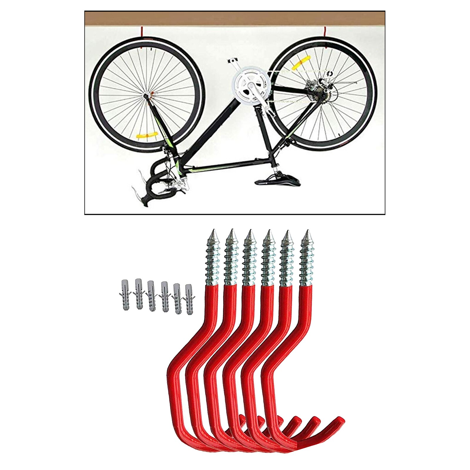 6 Stuks Metalen Muur Fiets Haken Opslag Plafond Ha... – Grandado