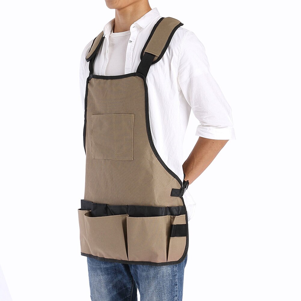 Canvas Garden Apron With Pockets Adjustable Neck W... – Grandado