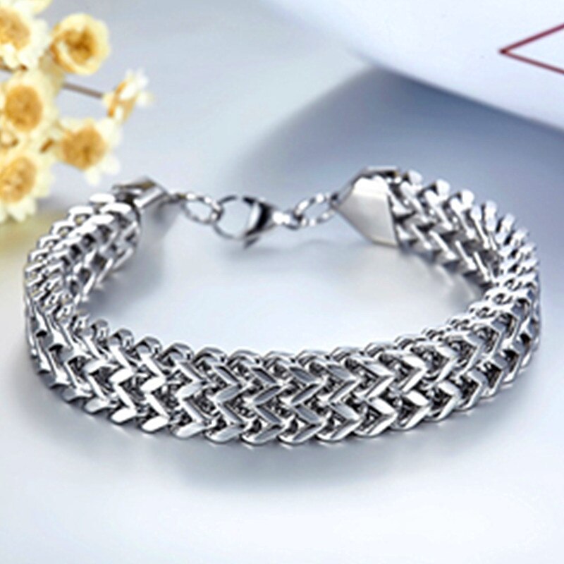 HNSP Punk Stainless Steel Hand Chain Bracelet For ... – Grandado