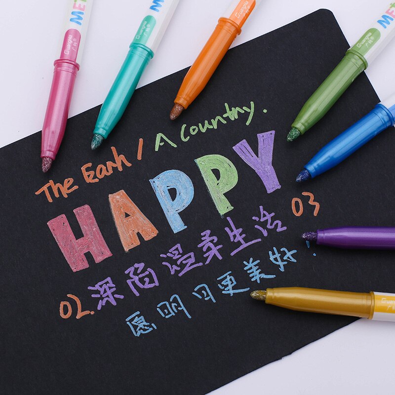 Metallic Marker Pens 8/12 Colors Art Markers Sheen... – Vicedeal