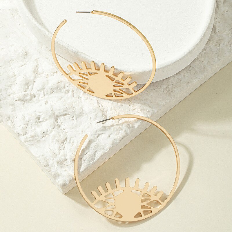 Trendy Bohemian Hollow Evil Eye Hoop Earrings for ... – Grandado