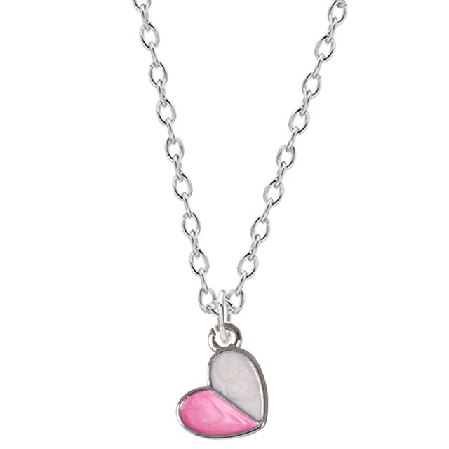 Couple Pink Blue Heart Broken Best Friends Necklac... – Vicedeal