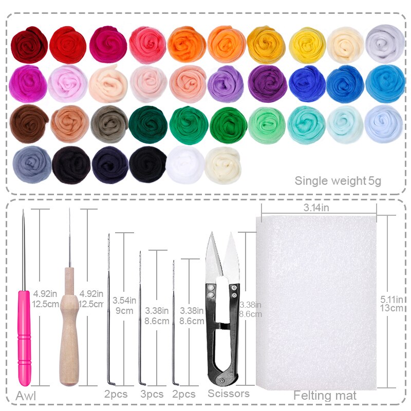 LMDZ Needle Felting Kit DIY Wool Felt Kit Needle F... – Vicedeal