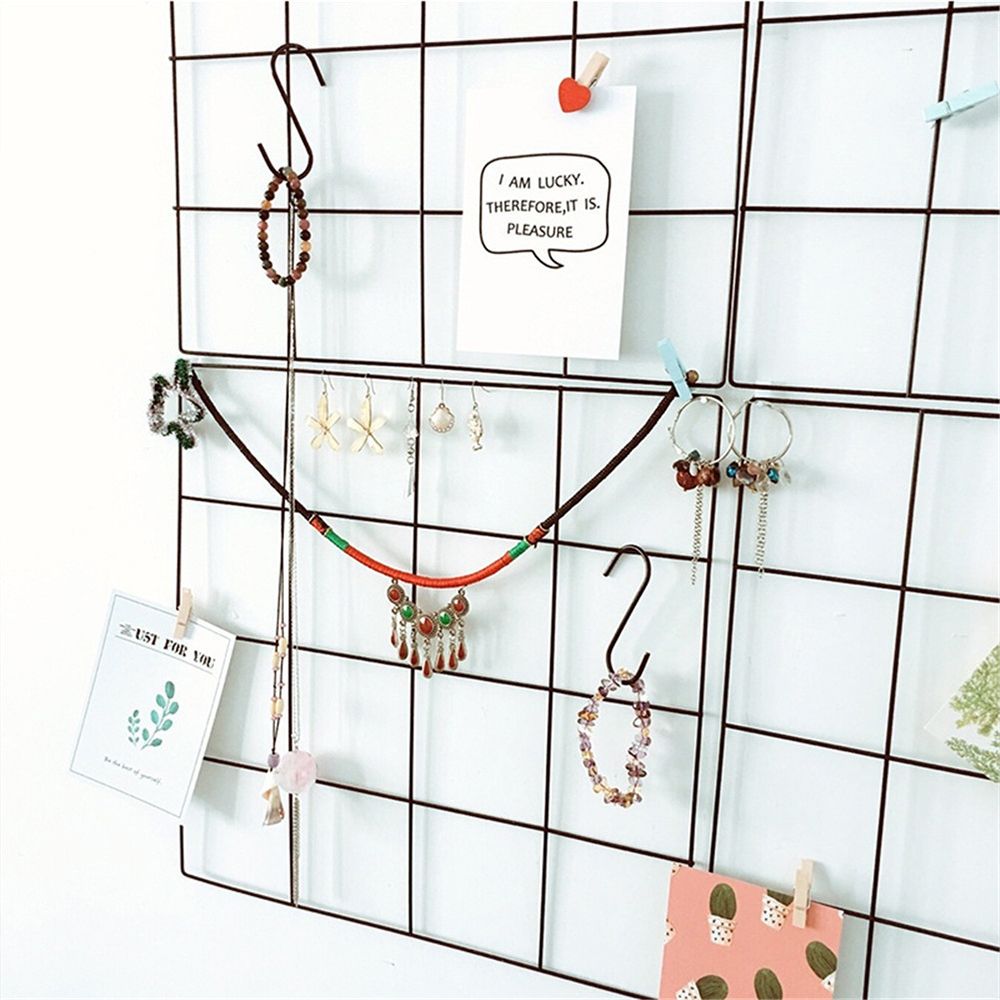 Nordic Style Metal Mesh Grid Wall Photos Grids Pic... – Vicedeal