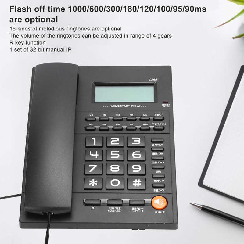 Home Landline Phone Wired Telephone Desk Corded Ph... – Grandado