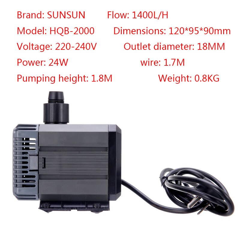 SUNSUN HQB-2000 multi-function submersible pump aq... – Grandado