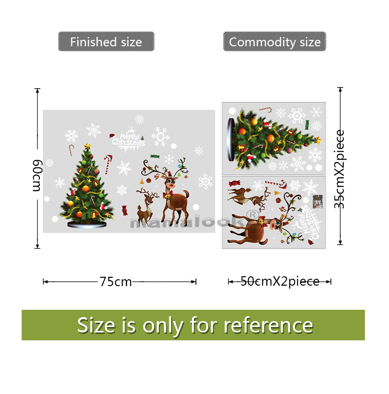 Year christmas home decor Wall Sticker window stic... – Grandado