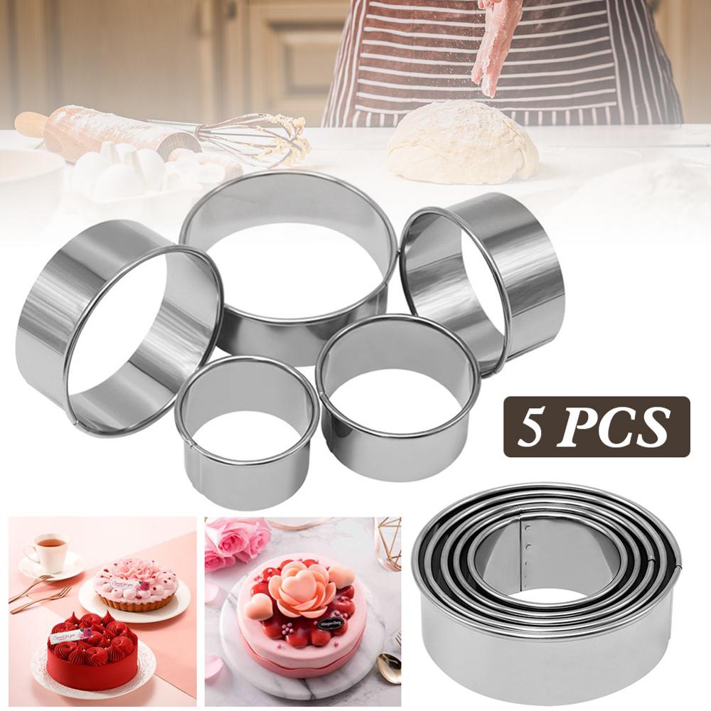 5Pcs Cookie Cutter Mold Set Rvs Cirkel Ronde Vorm ... – Grandado