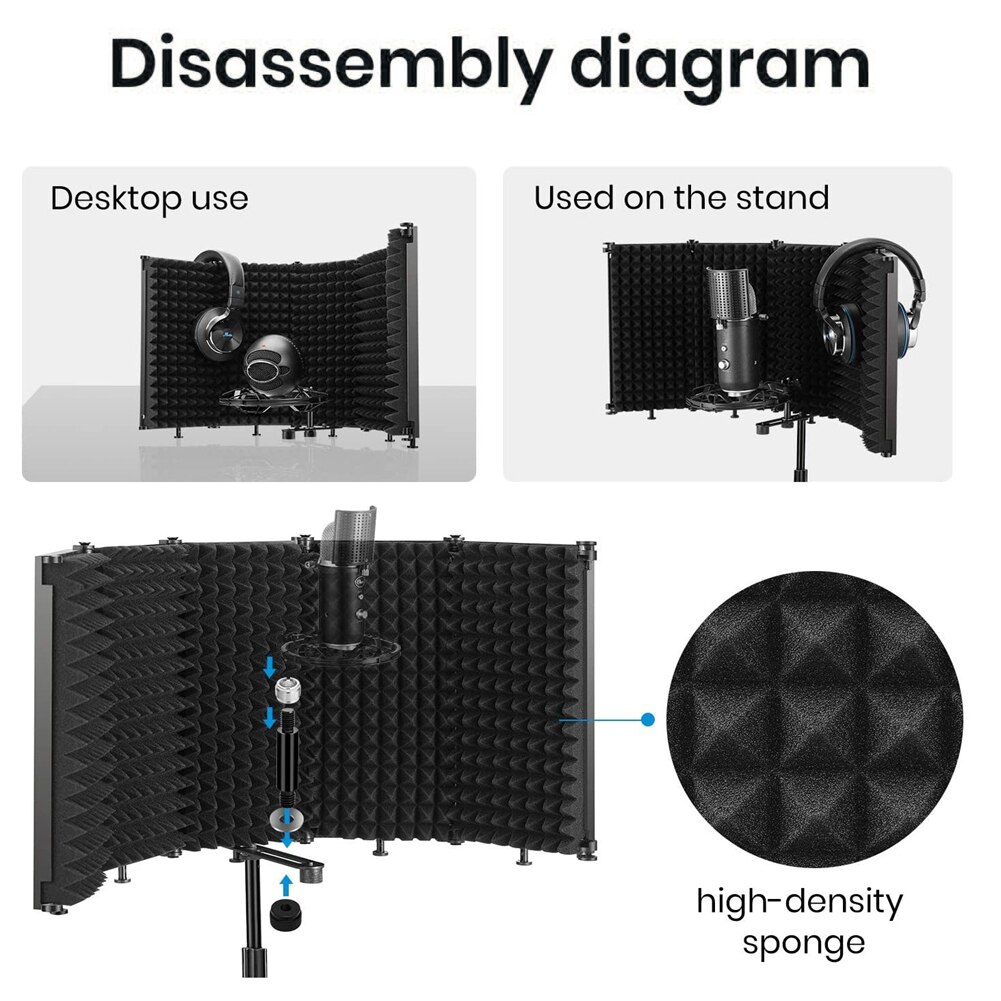 Mic Sound Absorbing Foam Microphone Isolation Shie... – Vicedeal