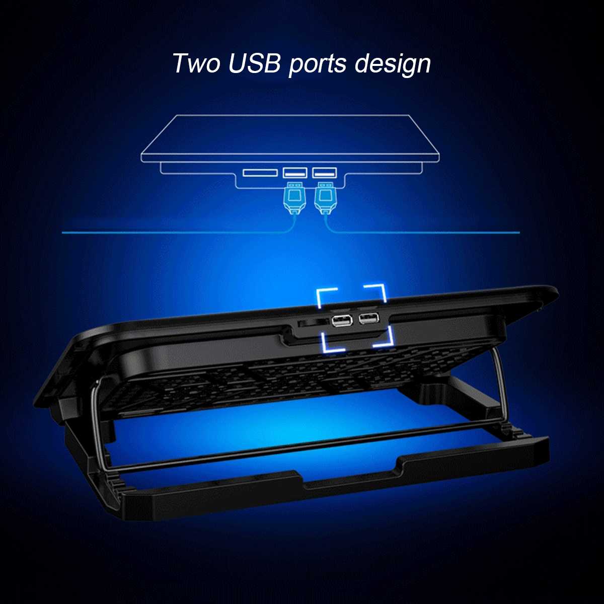 Laptop Cooling Pad 6 Cooling Fans and Double USB P... – Grandado