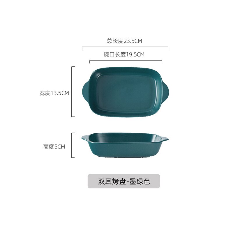 Cheese Baked Rice Plate Double Ear Ceramic Plate H... – Grandado