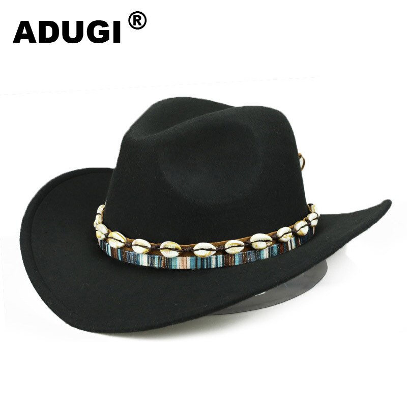 ADUGI Handmade Shell Belt Top Hat Western Cowboy H... – Grandado