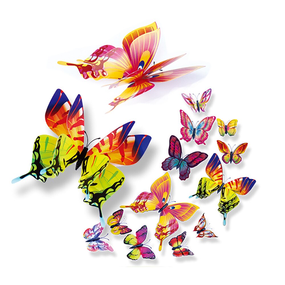 DIY Wall Stickers 12 Double-layer Butterfly Set Si... – Grandado