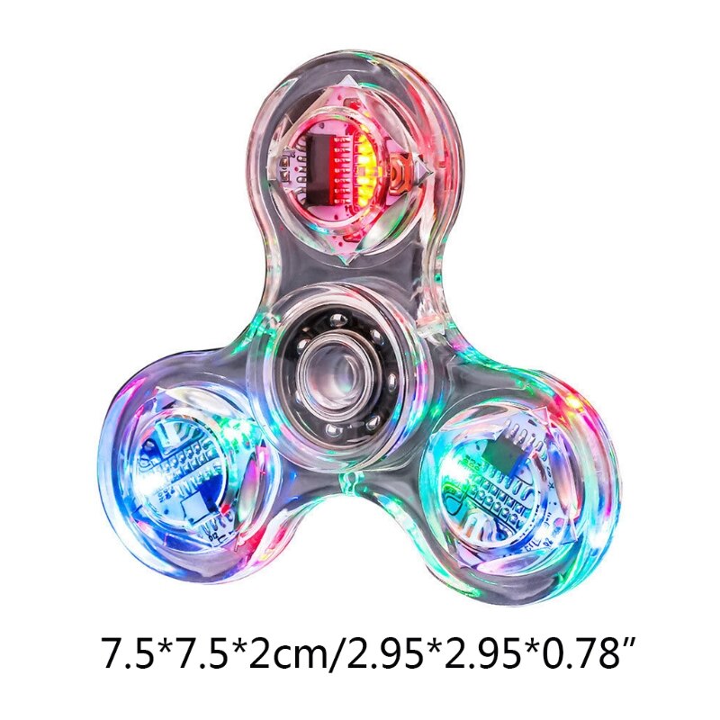 Transparent LED Light Fidget Spinner Hand Top Spin... – Vicedeal