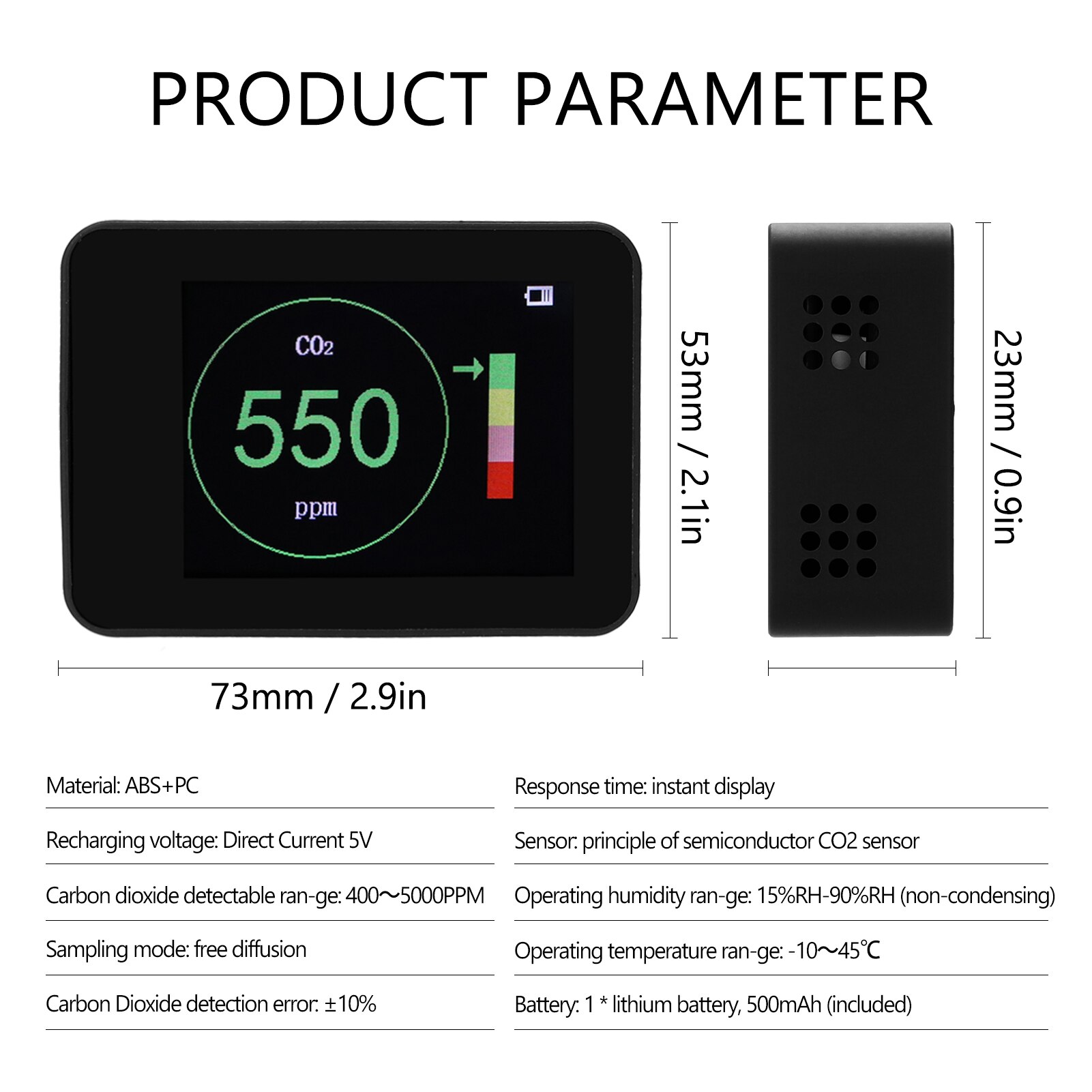 Intelligent Air Analyzer CO2 Detector 400~5000 Det... – Vicedeal