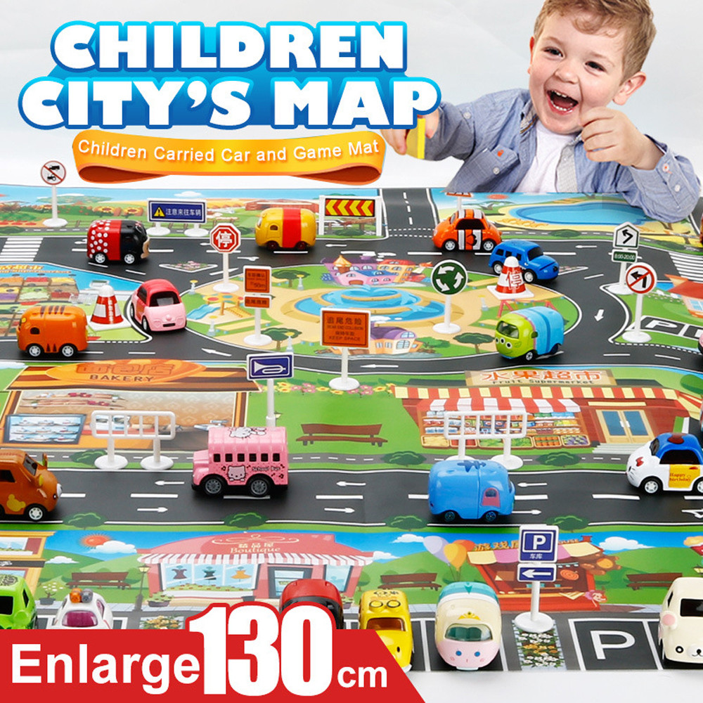 130x100cm Toy Car Mat Map Kids Play Area Rug Mat C... – Vicedeal