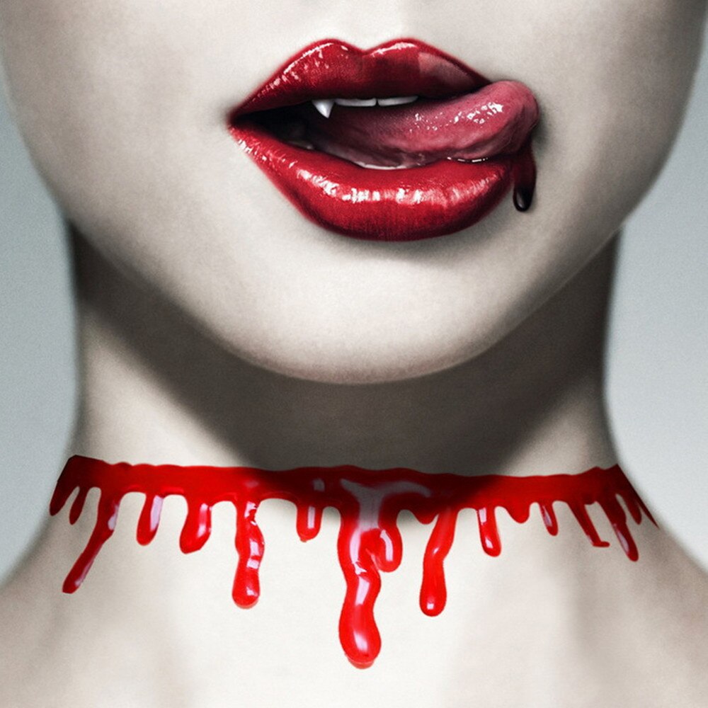 Halloween Necklace Masquerade Red Bleeding Collar ... – Grandado