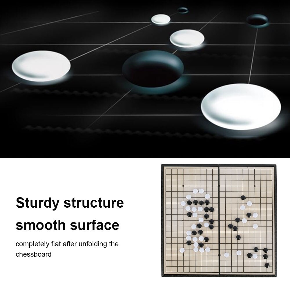 Magnetic Go Chess Set Portable Foldable Black Whit... – Vicedeal