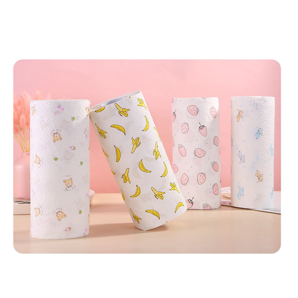 1 Roll Kitchen Paper Cartoon Print Disposable Clea... – Vicedeal