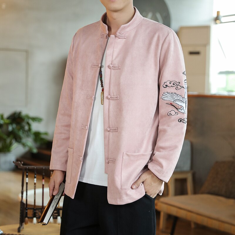 Chinese Style Men's Tops Coat Deerskin Jacket ... – Vicedeal