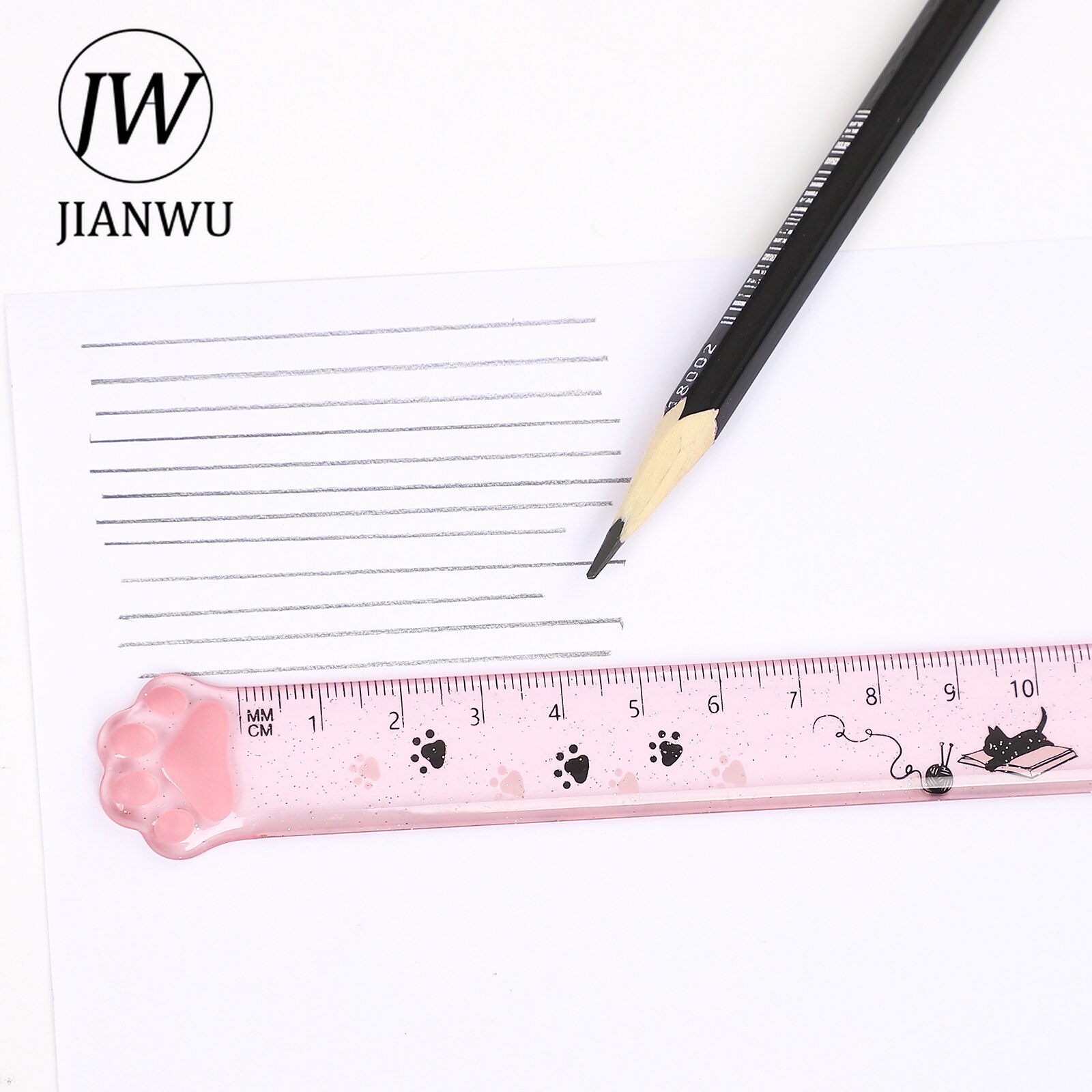 JIANWU 15cm Cute Cartoon Cat Paw Ruler Plastic Dra... – Grandado