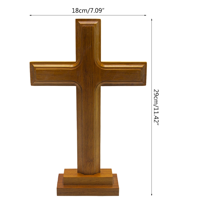 Wooden Standing Cross Decor Altar Cross with Stand... – Vicedeal