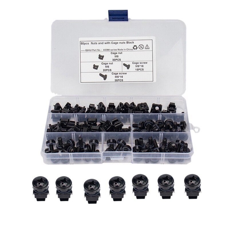 50Pcs M5 12mm Nuts and Screw Screw with Cage Nuts ... – Vicedeal
