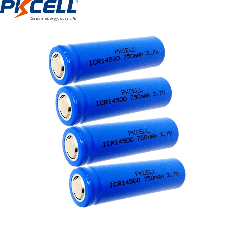 PKCELL 14500 800mAh 3.7V Li-ion Rechargeable Batte... – Vicedeal
