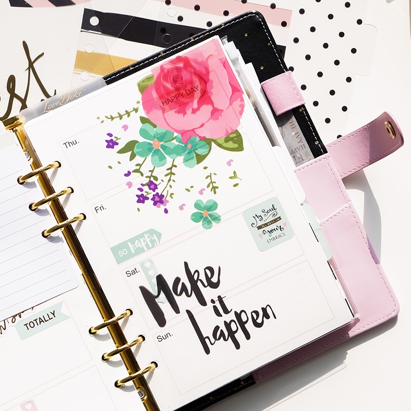 lovedoki Snow 6 loose leaf Planner Separator Pages... – Grandado