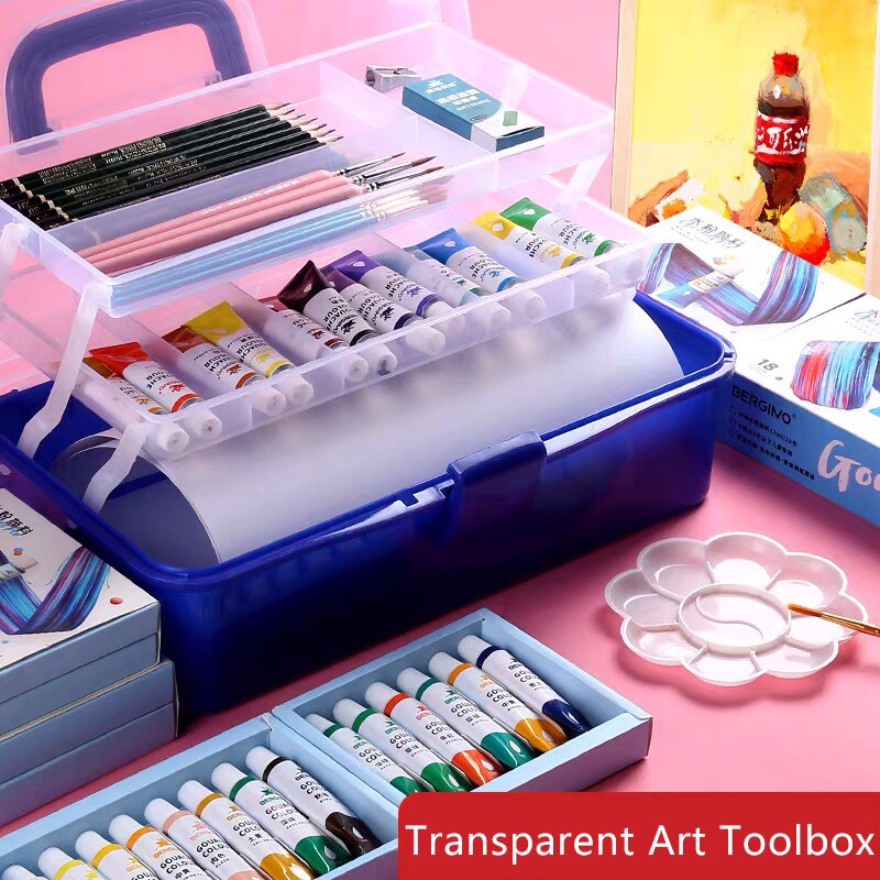 Boglino art toolbox beginner student paint storage... – Grandado