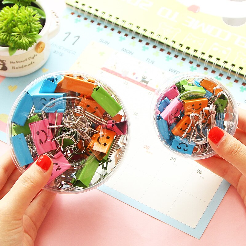 Smile face Binder Clip Office Accessories Paper Cl... – Vicedeal