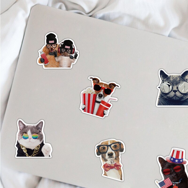 50pcs Glasses Animal Stickers cool guy boo Summer ... – Grandado
