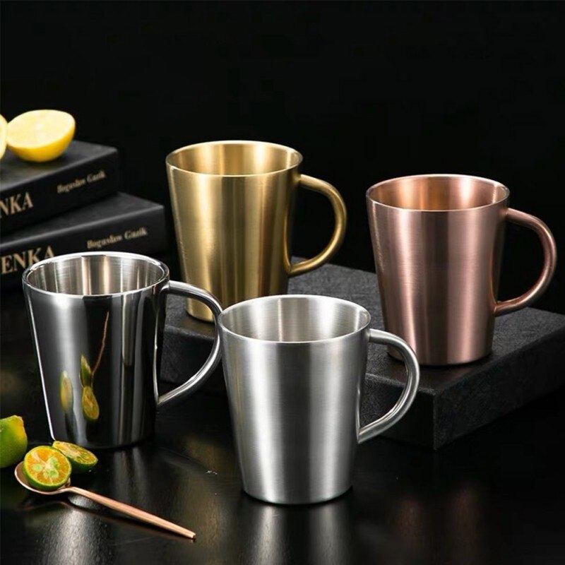 Double Wall Stainless Coffee Mug 300ml Portable Te... – Vicedeal